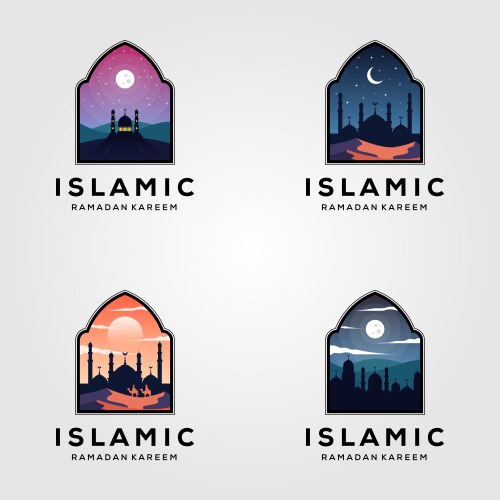 Set blank islamic shape design Royalty Free Vector Image