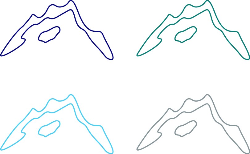 Simple mountains icons sign symbol logo Royalty Free Vector