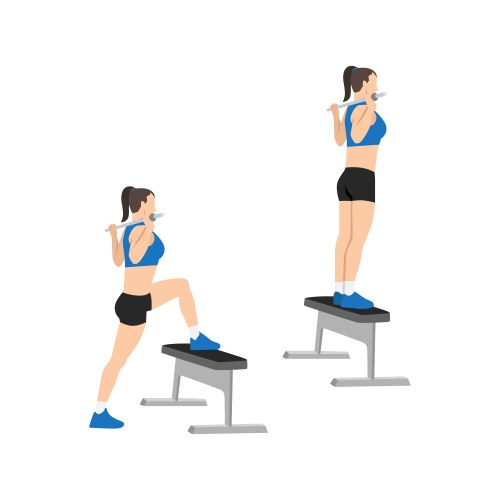 Woman doing lateral steps pulls exercise Vector Image