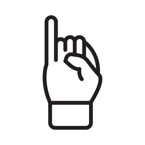 Pinky finger icon linear logo mark in black Vector Image
