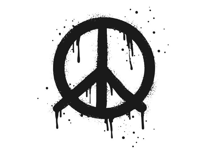 Graffiti peace symbol sprayed isolated on white Vector Image