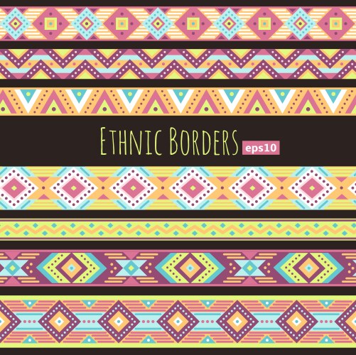 Ethnic borders Royalty Free Vector Image - VectorStock