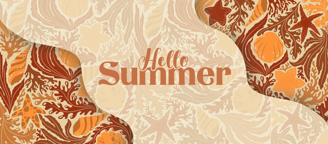 Hello summer abstract ocean banner Royalty Free Vector Image
