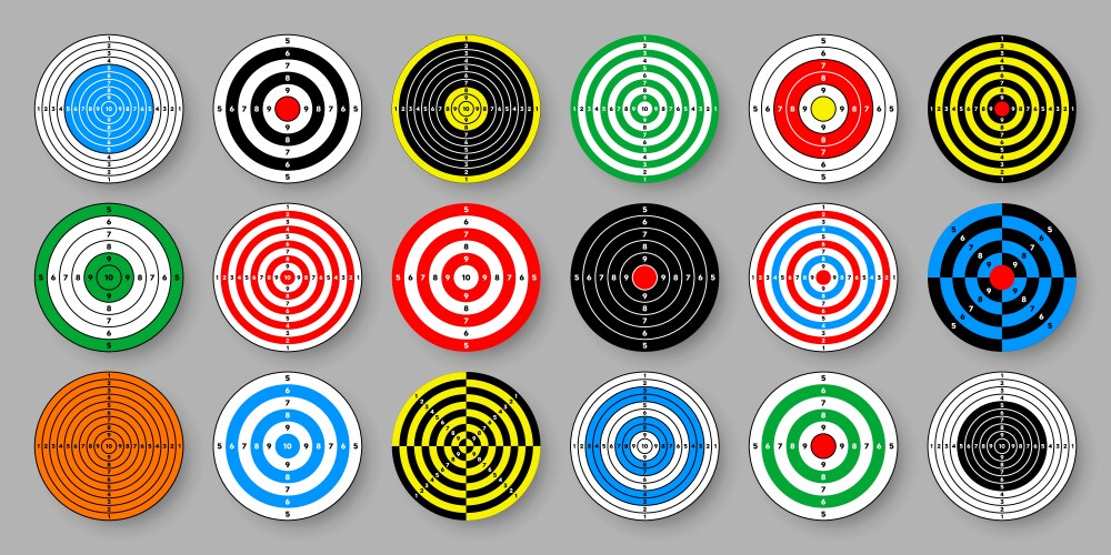 Shooting range paper targets round target Vector Image