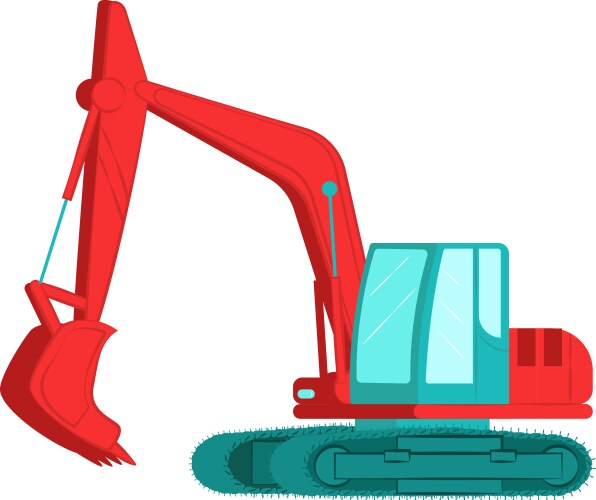 Excavator road construction digger Royalty Free Vector Image