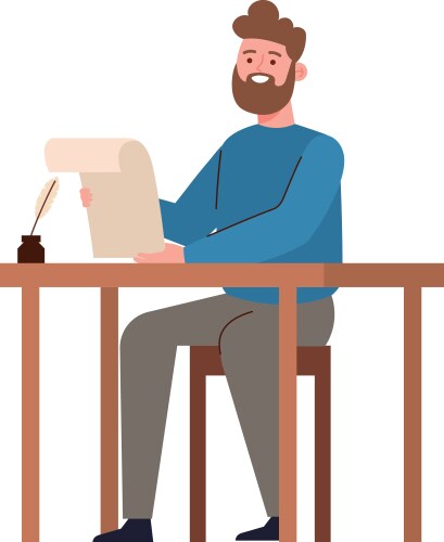 Poet man cartoon Royalty Free Vector Image - VectorStock