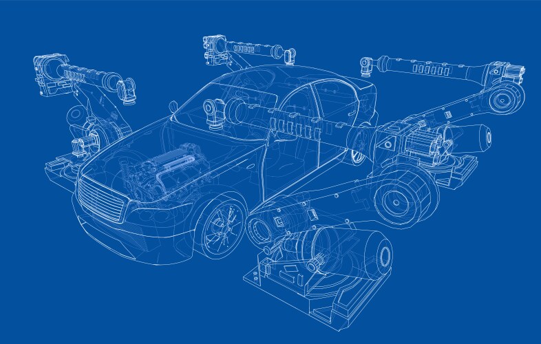 Assembly motor vehicle Royalty Free Vector Image