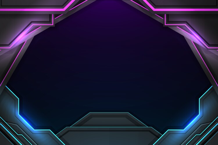 Gaming background blue and purple with element Vector Image
