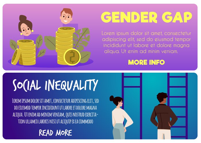Social inequality at work abstract flat Royalty Free Vector
