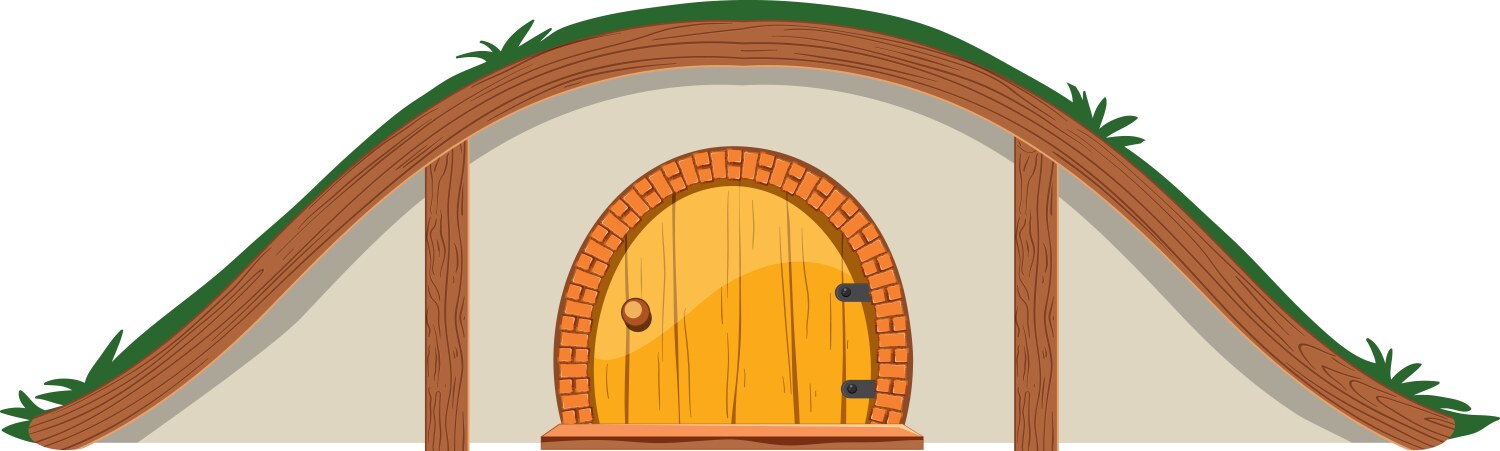 Hobbit house isolated on white background Vector Image