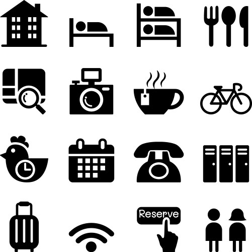 Black and white social media icons on transparent Vector Image