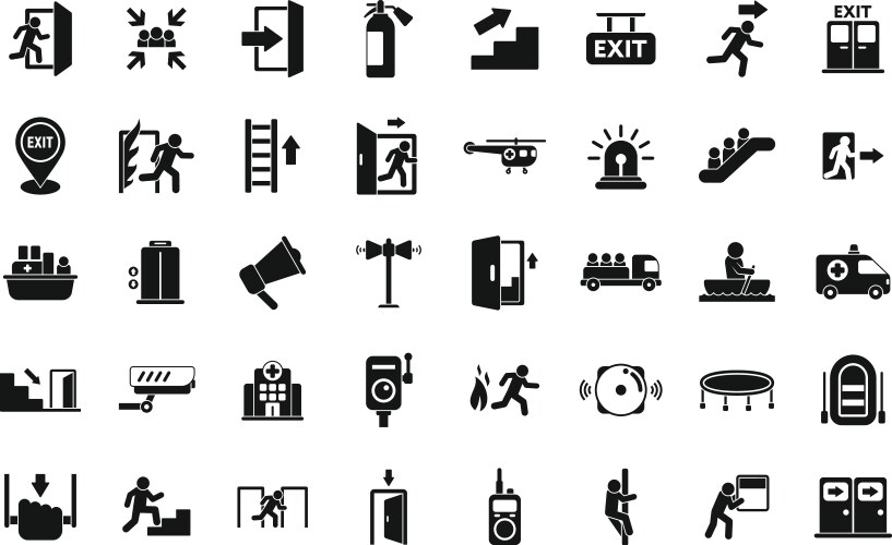 In case of fire emergency plan stick figure Vector Image