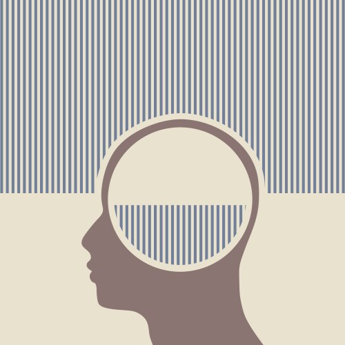 Man avatar profile view textured by lines pattern Vector Image