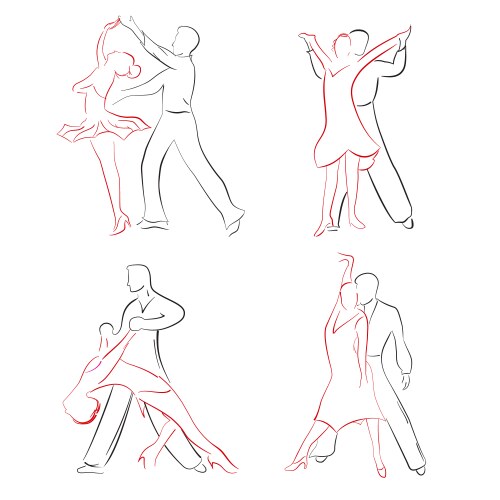 Professional dancer couple dancing on stage Vector Image