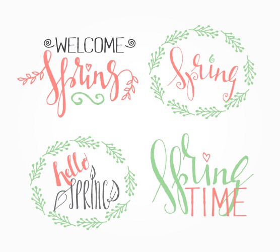 Handwritten calligraphic spring lettering Vector Image
