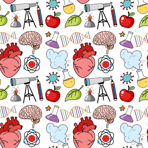 Science objects and icons seamless pattern Vector Image