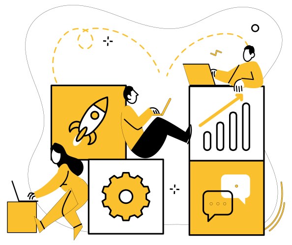 Team collaboration Royalty Free Vector Image - VectorStock
