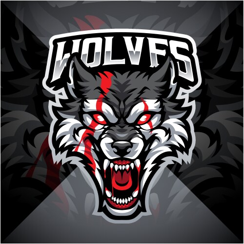 Aggressive Wolf Mascot Logo Royalty Free Vector Image