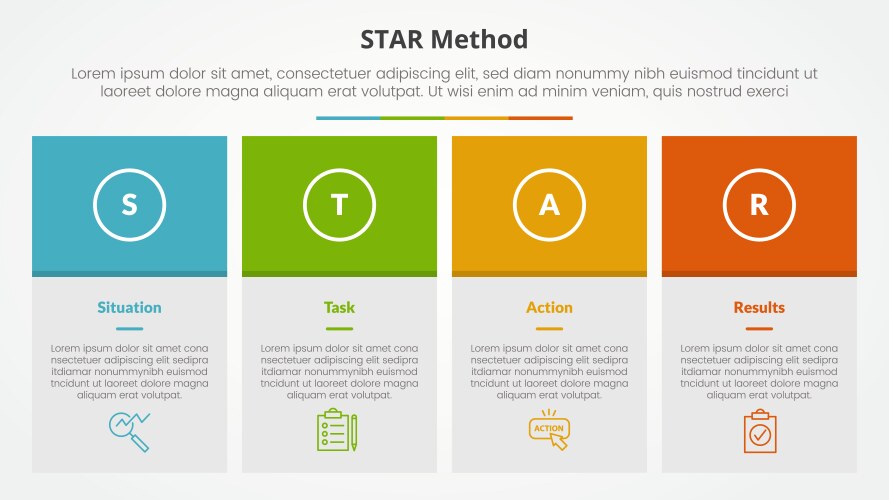 Star method infographic concept for slide Vector Image