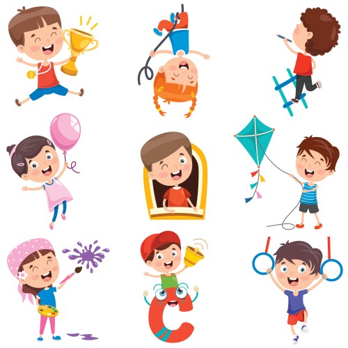 Children activities set Royalty Free Vector Image