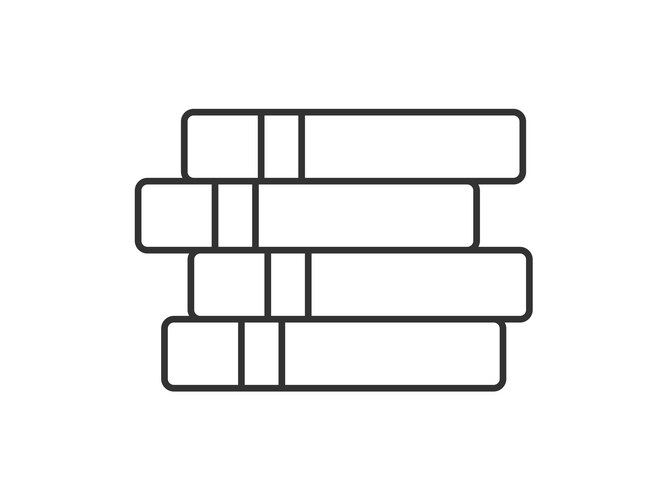 A library theme icon with books arranged Vector Image