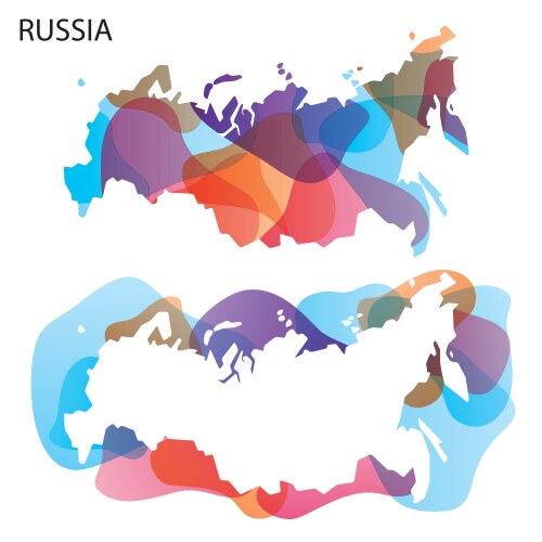 Blue russia administrative map Royalty Free Vector Image