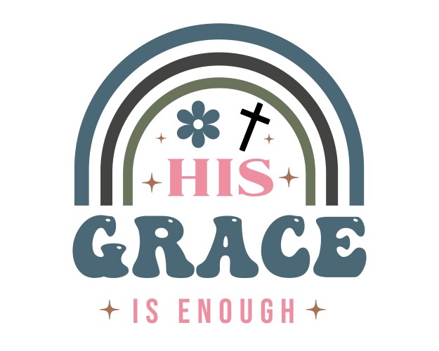 Grace upon christian jesus quote retro art Vector Image