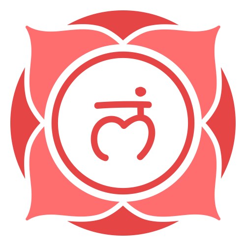 Set of seven chakra symbols with names Royalty Free Vector