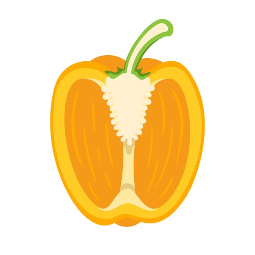 Paprika slice red bell pepper piece cartoon icon Vector Image