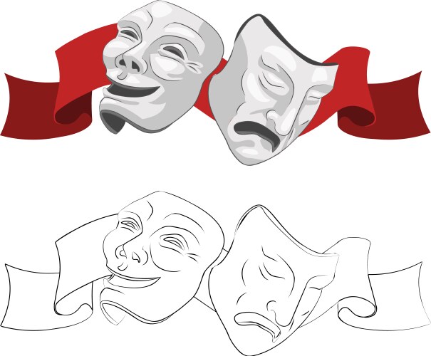 Drama mask Vector Images & Graphics for Commercial Use | VectorStock