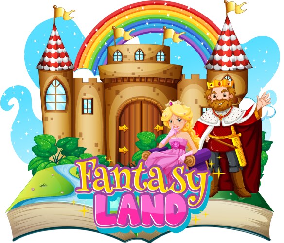 3d pop up book with castle fairy tale theme Vector Image