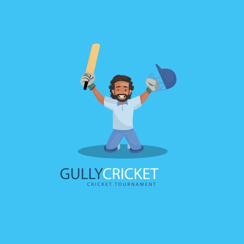Cricket player action cartoon sport graphic Vector Image