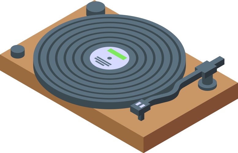 3d isometric of a modern turntable Royalty Free Vector Image