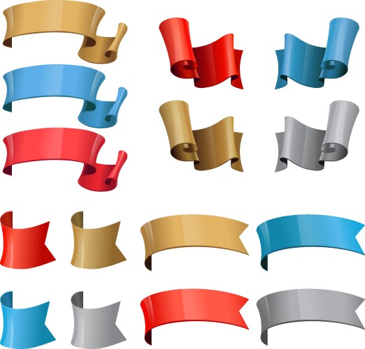 Set of blue ribbon and stickers – Royalty-Free Vector | VectorStock