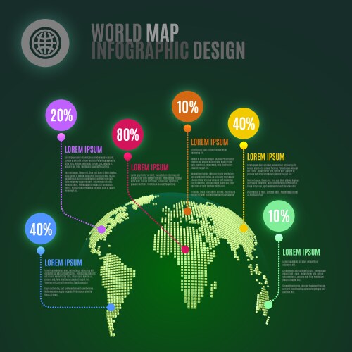Text world map country name typography design Vector Image