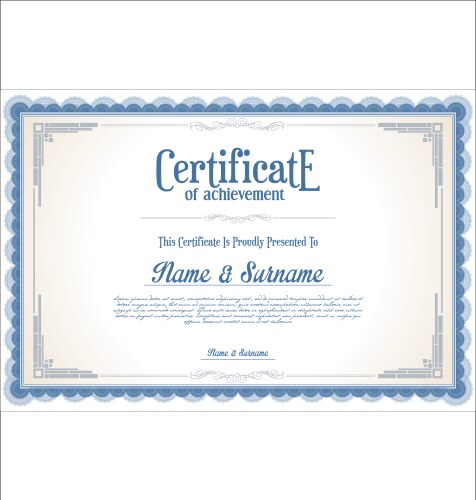 Vertical template of diploma Royalty Free Vector Image