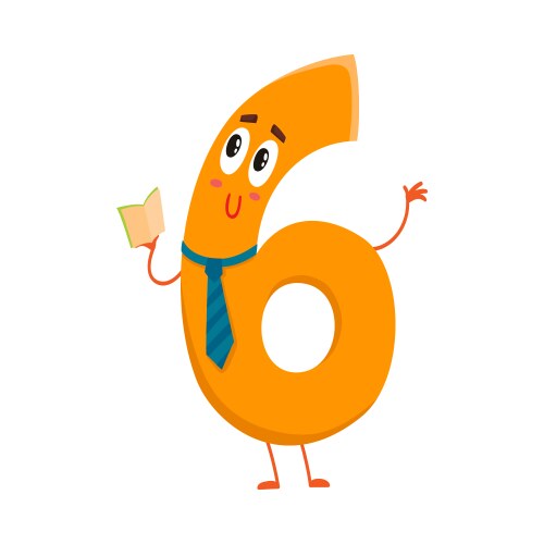 Number 6 Cartoon Vector Images (over 1,000)