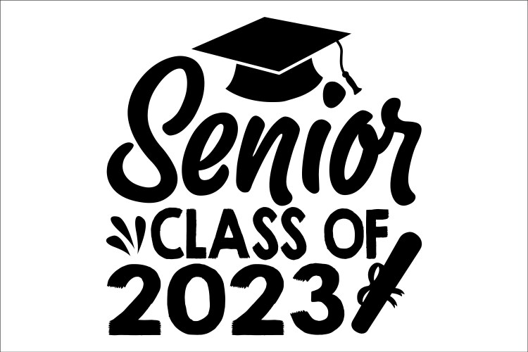 Class of 2023 with graduation cap Royalty Free Vector Image