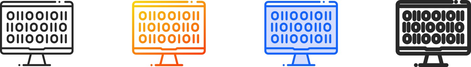 Algorithm iconthin linear gradient blue stroke Vector Image