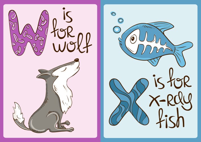 Children alphabet with funny animals elephant Vector Image