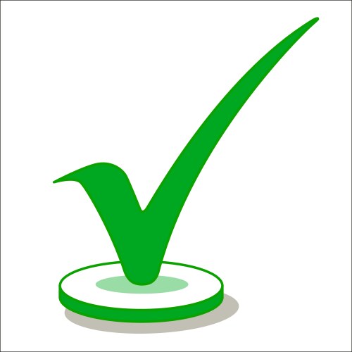 Green check mark cartoon Royalty Free Vector Image