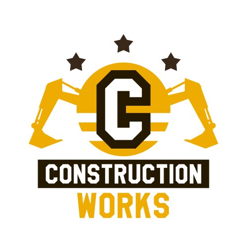 Excavator work under construction Royalty Free Vector Image