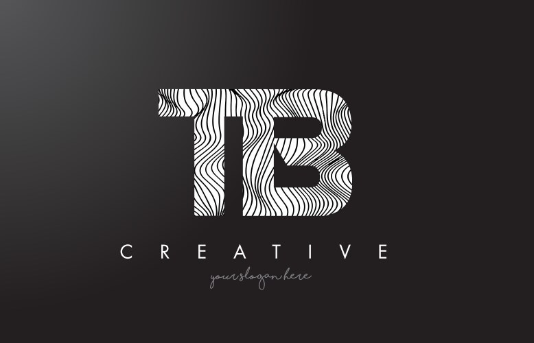 Tb t b letter logo design in black colors Vector Image