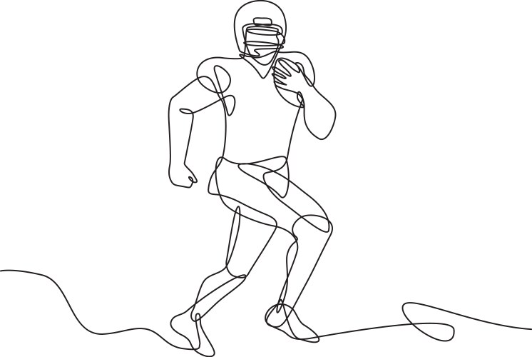 American football wide receiver catch ball cartoon