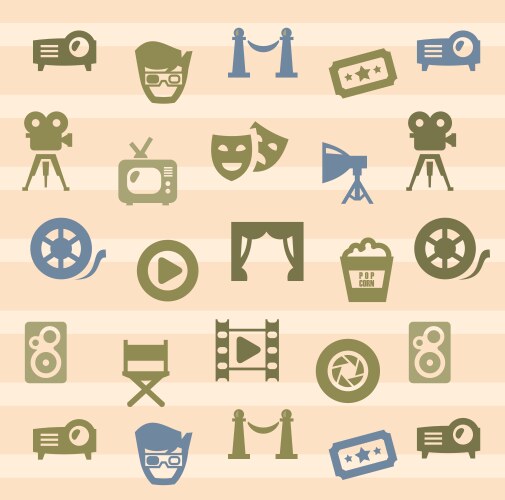 Set of movie design elements in flat style Vector Image