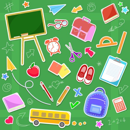 Teachers and students clipart set Royalty Free Vector Image