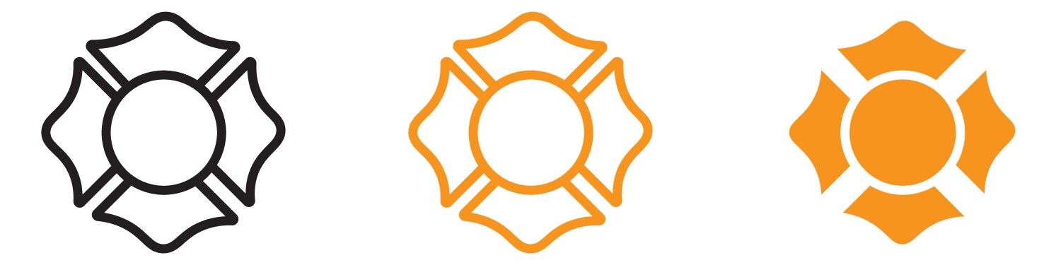 Blank fire department badge icon outline Vector Image