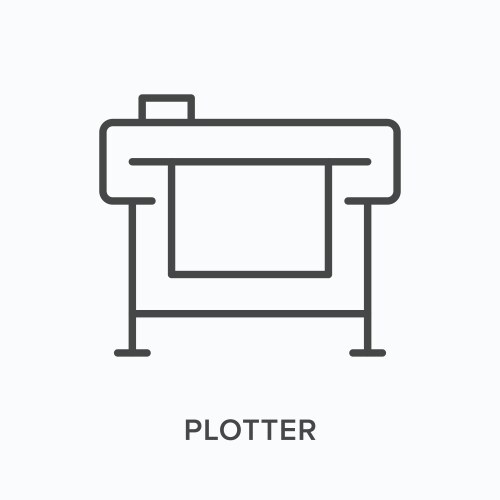 Man worker at plotter printing wide format large Vector Image