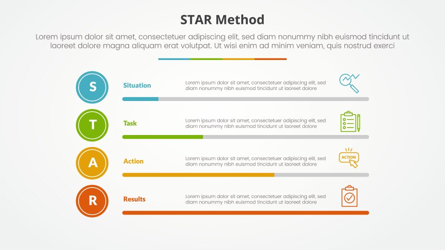 Star method infographic concept for slide Vector Image