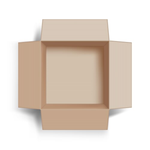 Open box mockup template top view Royalty Free Vector Image